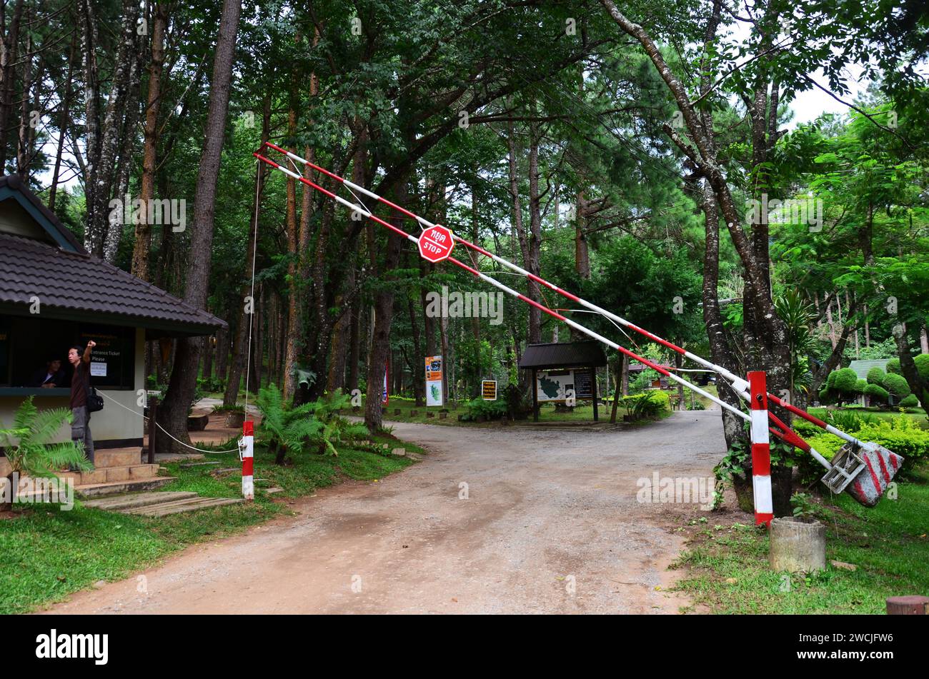 Entrance and security ticket officer booth for thai people traveler buy ...
