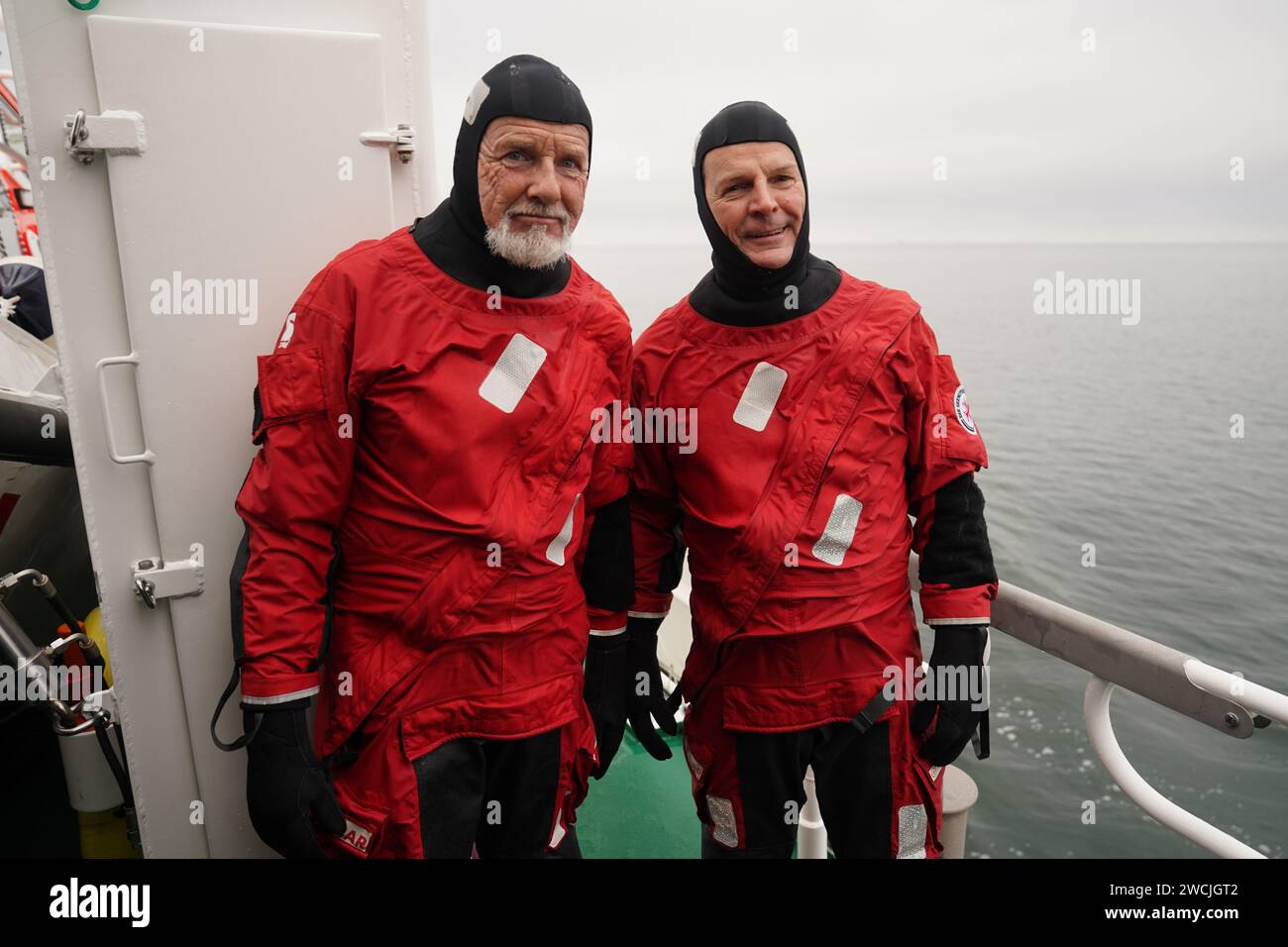 16 January 2024, Schleswig-Holstein, Laboe: Björn Both (l) and Axel ...