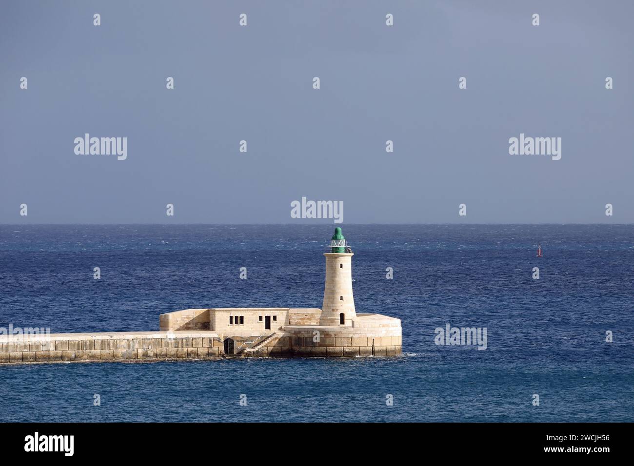 St Elmo Breakwater Lighthouse at Valletta in Malta Stock Photo - Alamy