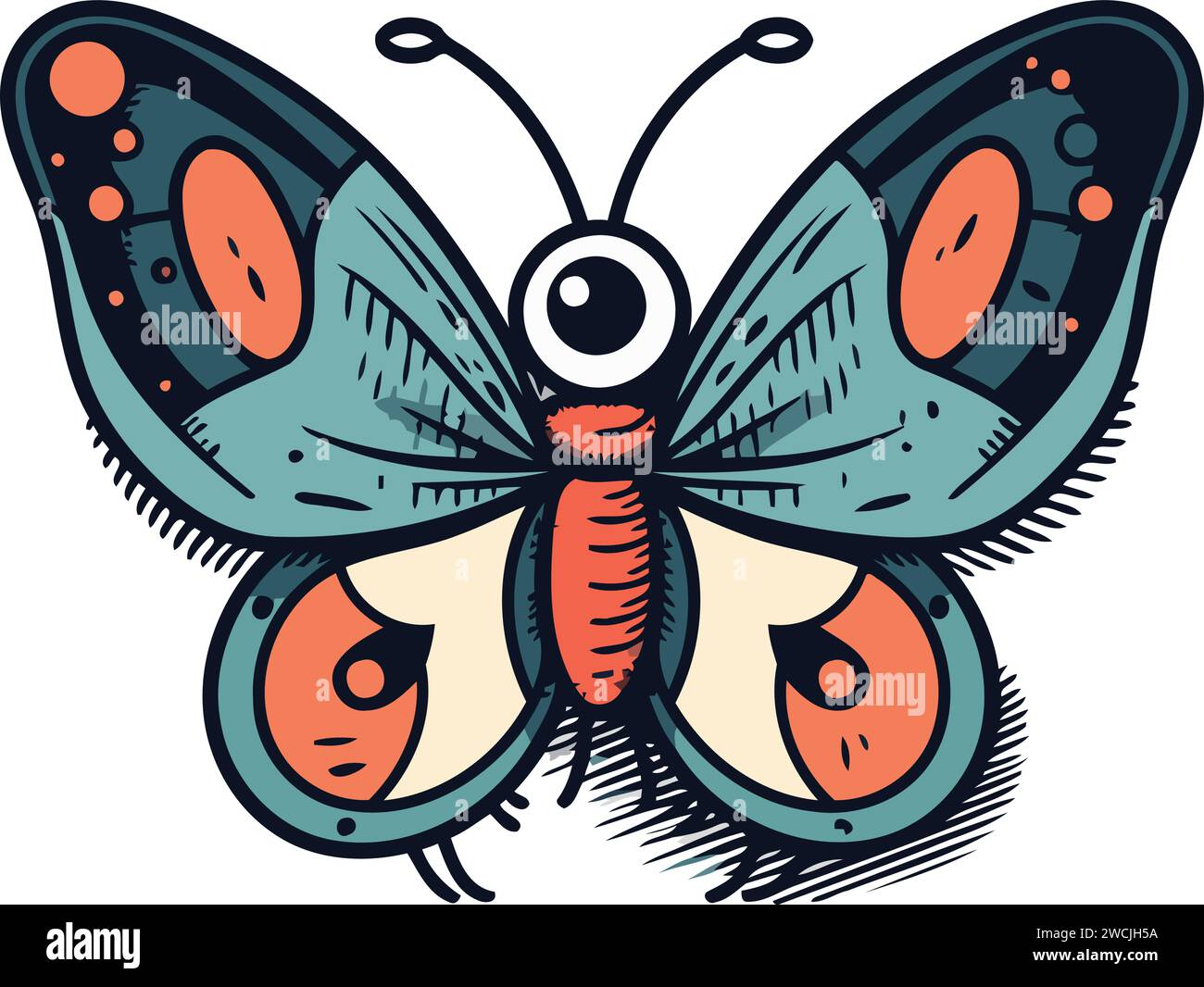 Butterfly in cartoon style. Vector illustration of a butterfly Stock ...