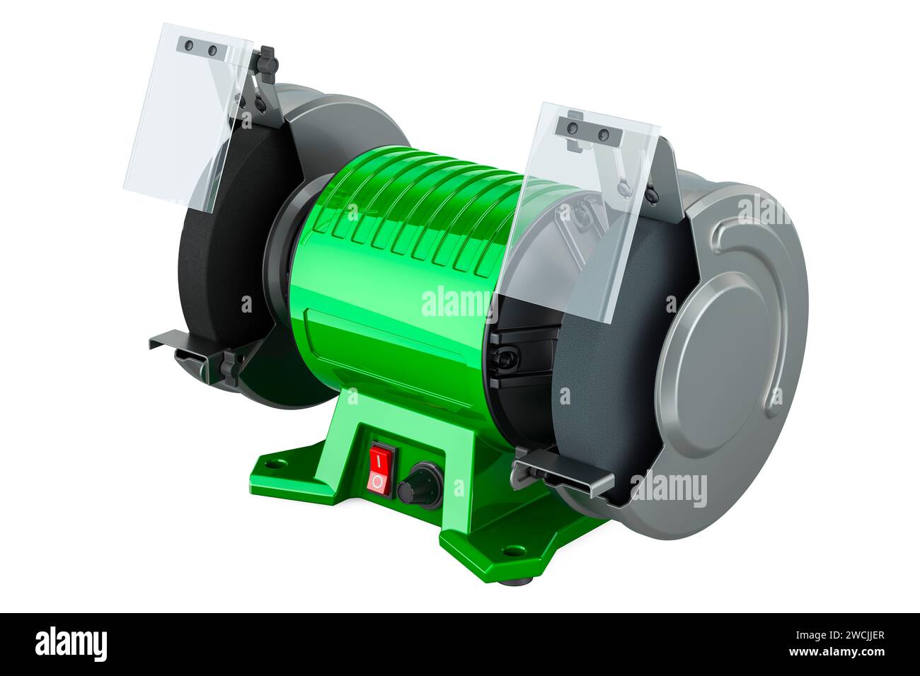 Double-ended grinding machine, 3D rendering isolated on white ...