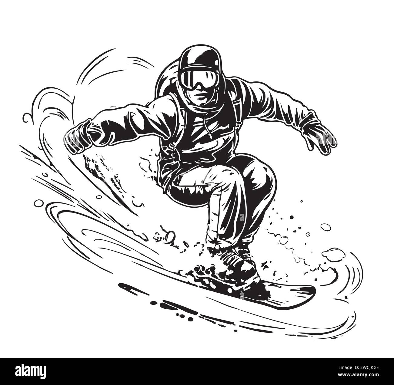 Snowboarder recreation Black and White Stock Photos & Images - Alamy