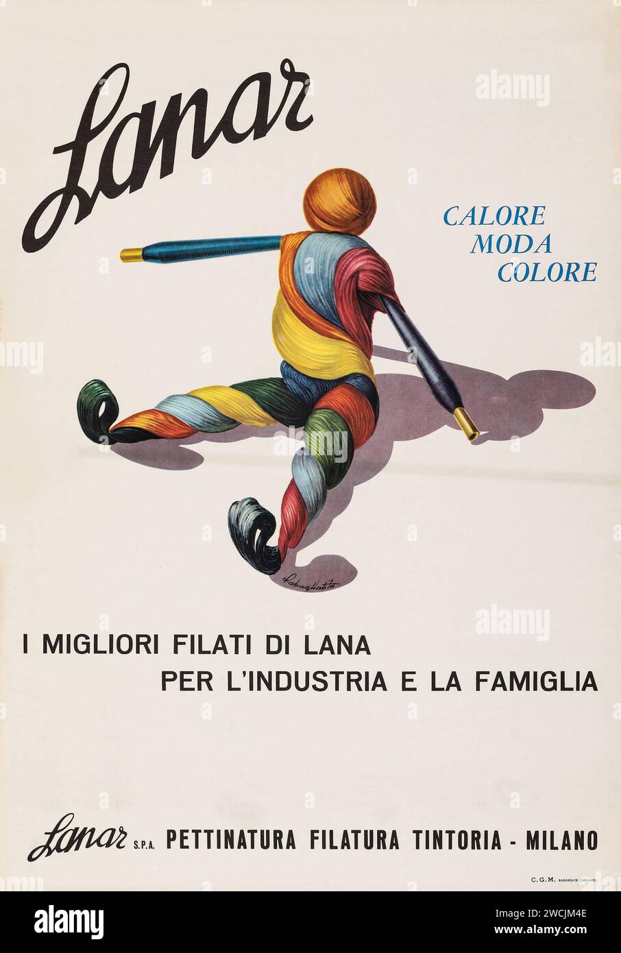 Lanar, Italian Advertising Poster, 1940s - the best wool yarns for ...