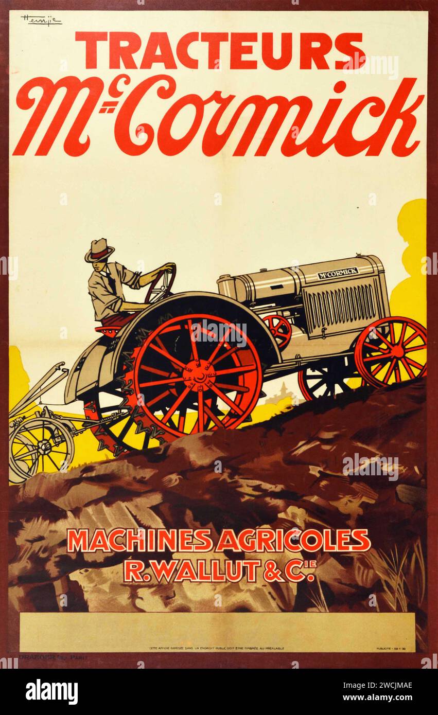Vintage Advertising Poster for McCormick Tractors - Machines ...