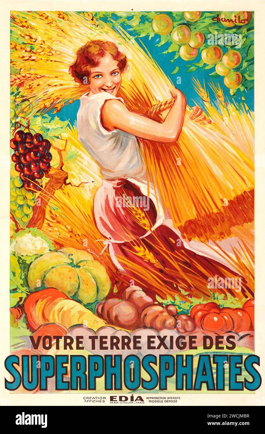 Votre Terre Exige Des Superphosphates (Late 1920s) Antique advertising ...
