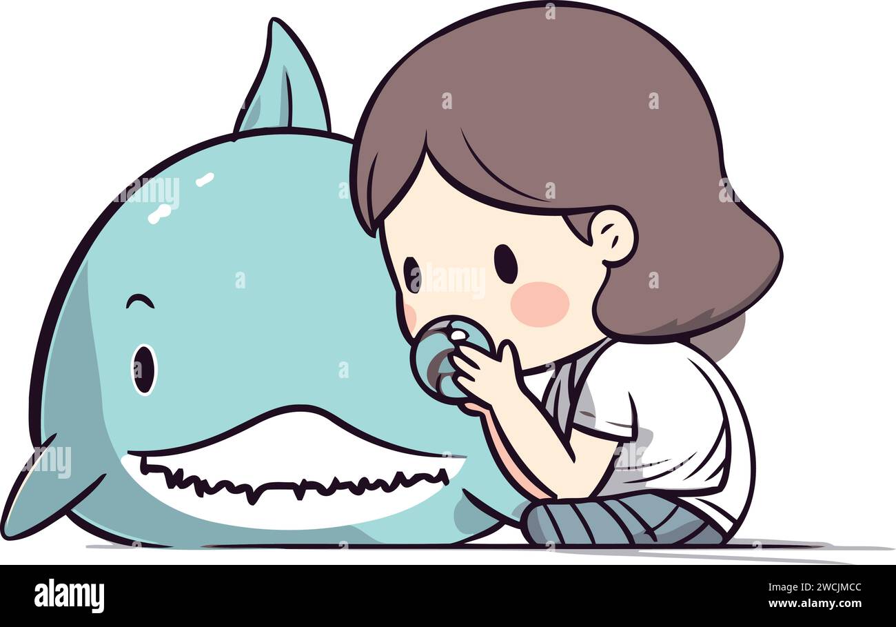 Big whale little fish cartoon hi-res stock photography and images - Alamy