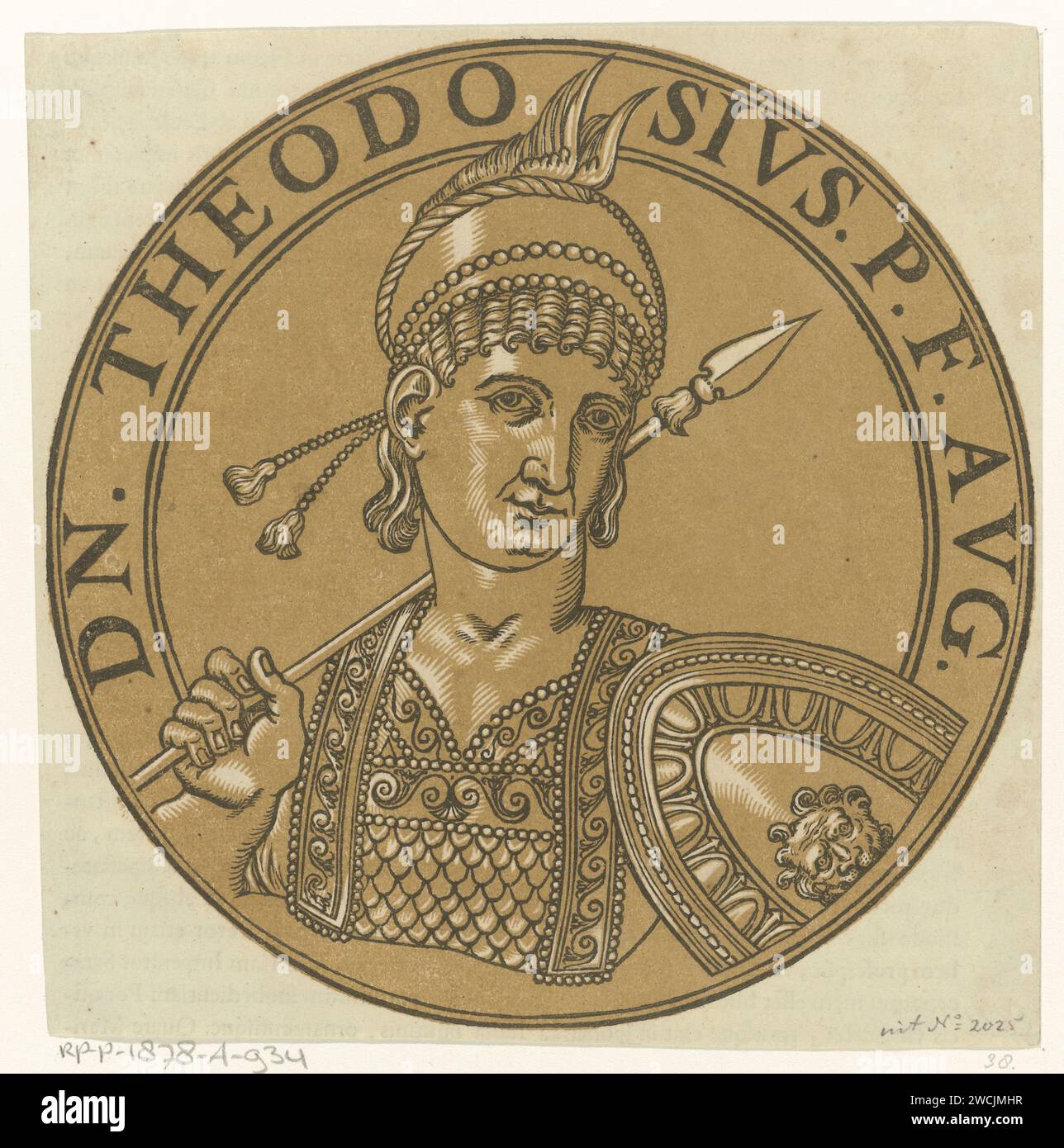 Medallion with a portrait of emperor Theodosius III, Christoffel Jegher ...