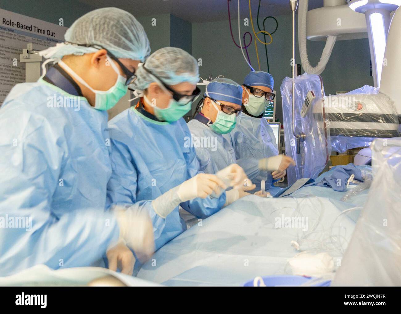 A cardiac catheterization procedure in the Naval Medical Center San ...