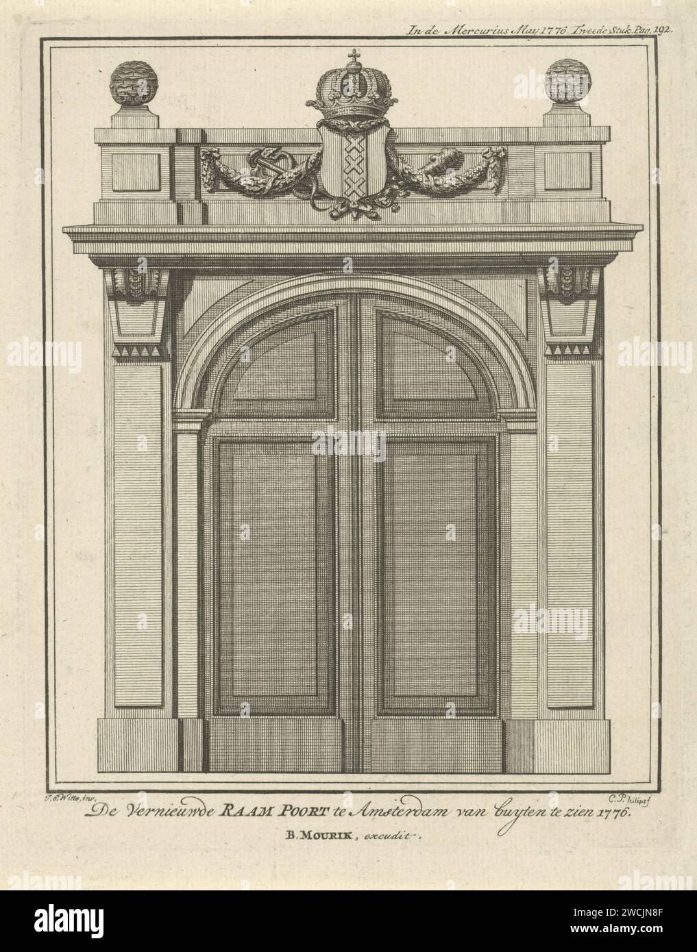 The renewed Raampoort in Amsterdam, Caspar Jacobsz. Philips, after ...