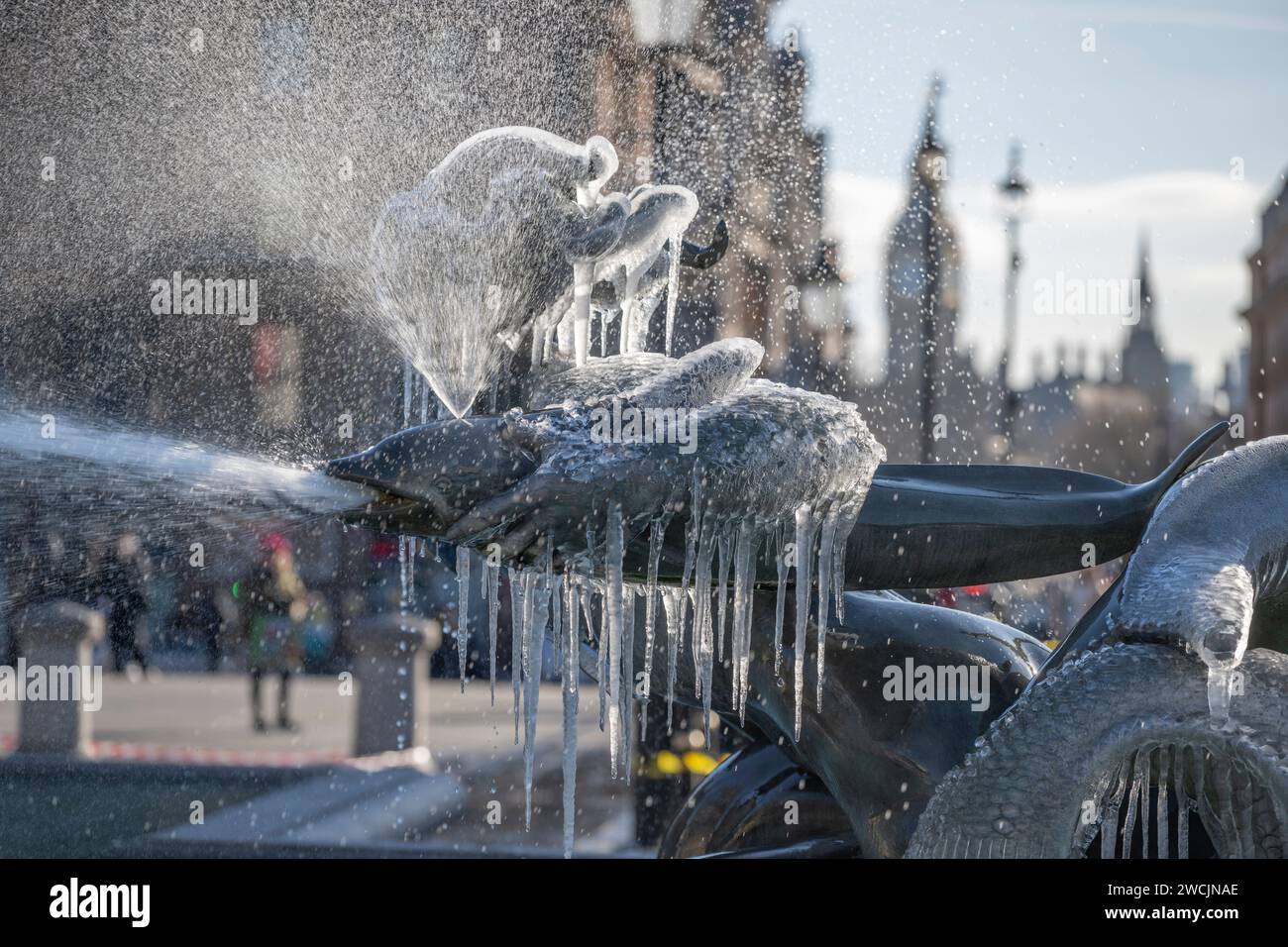 London, UK. 16th Jan, 2024. The freeze continues in central London with ...