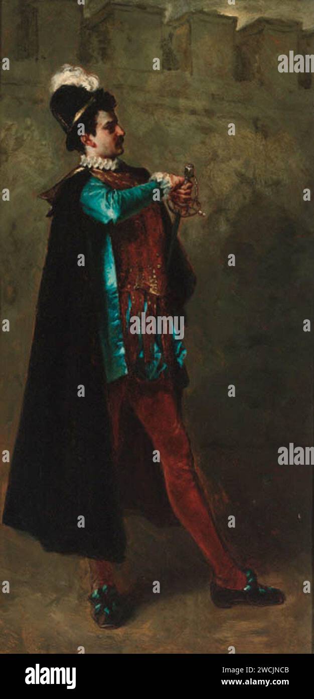 A Cavalier drawing his sword; A Cavalier gesturing 2000 Stock Photo - Alamy