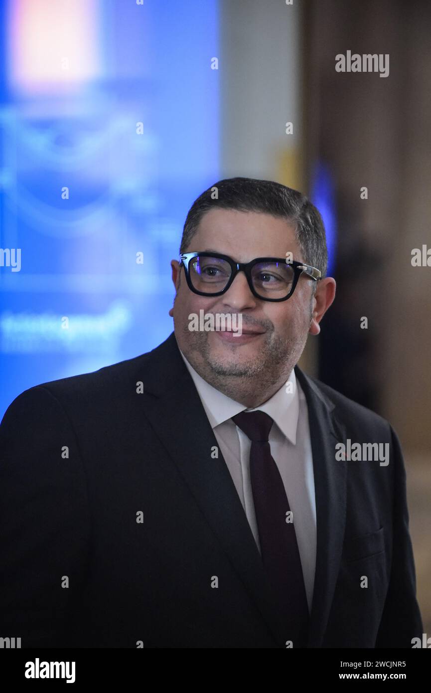 Paris, France. 16th Jan, 2024. President of Action Logement, Bruno ...