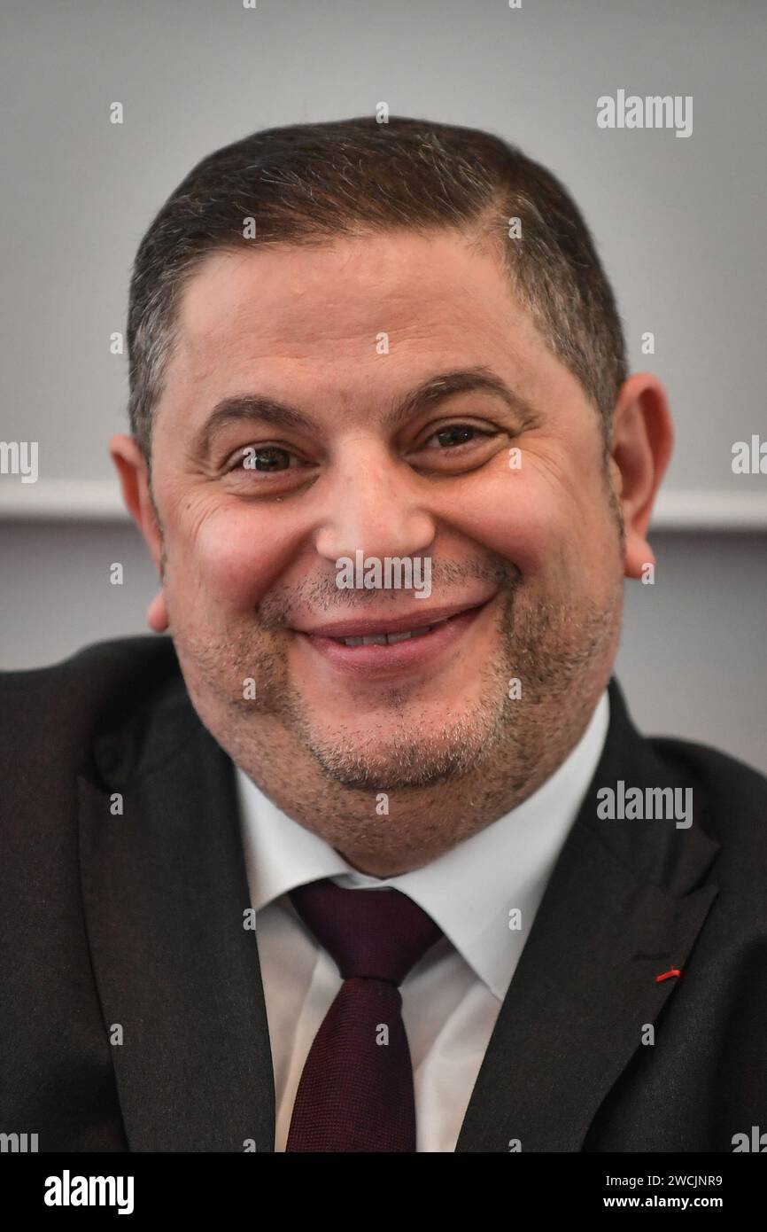Paris, France. 16th Jan, 2024. President of Action Logement, Bruno ...