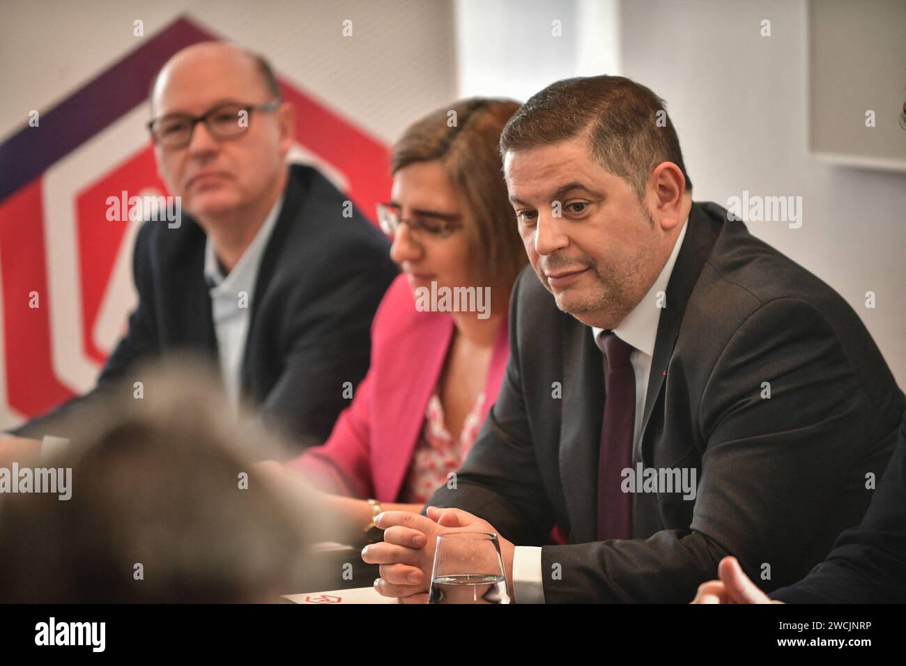 Paris, France. 16th Jan, 2024. President of Action Logement, Bruno ...