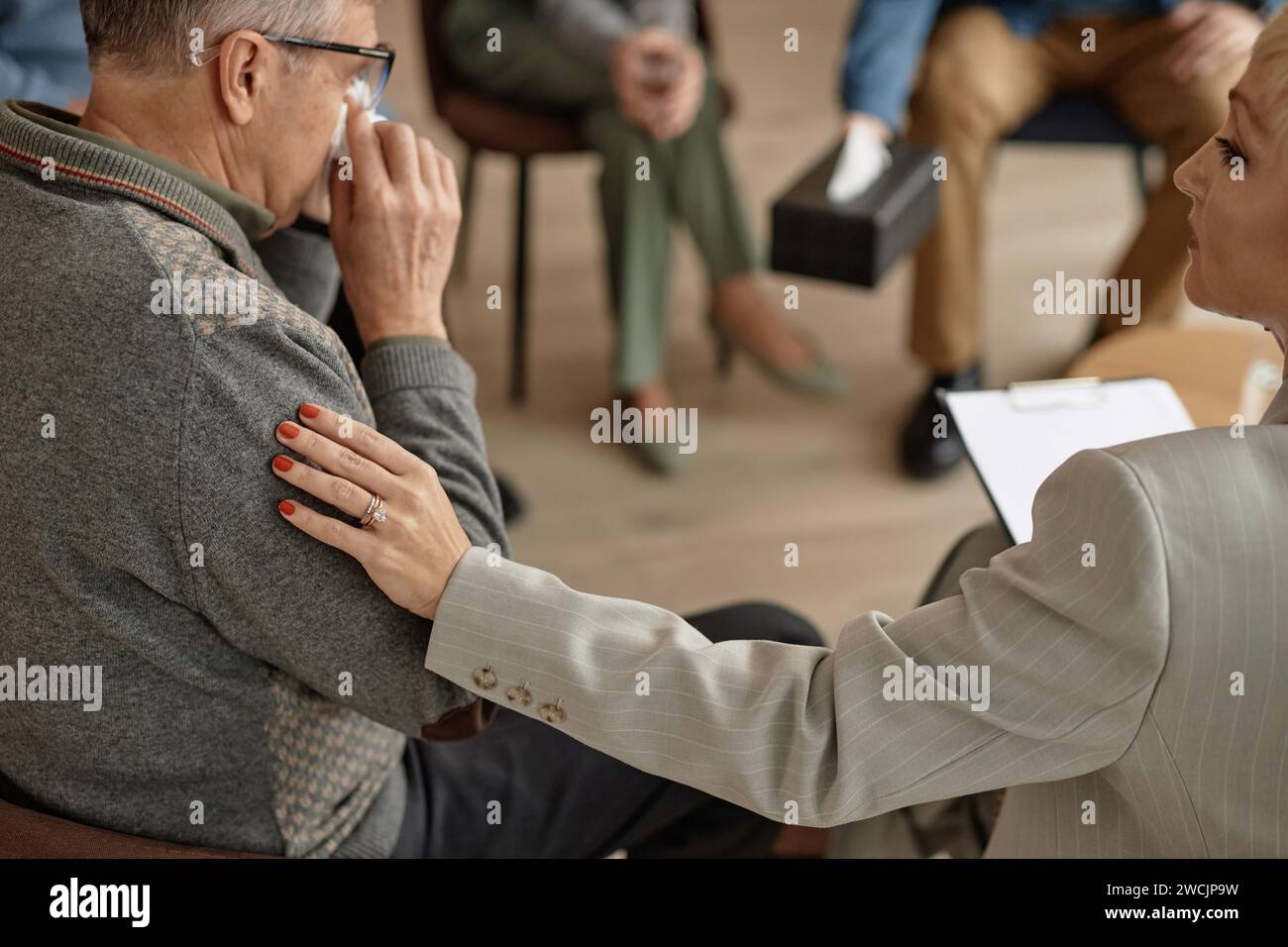 Female psychologist putting hand on hi-res stock photography and images ...