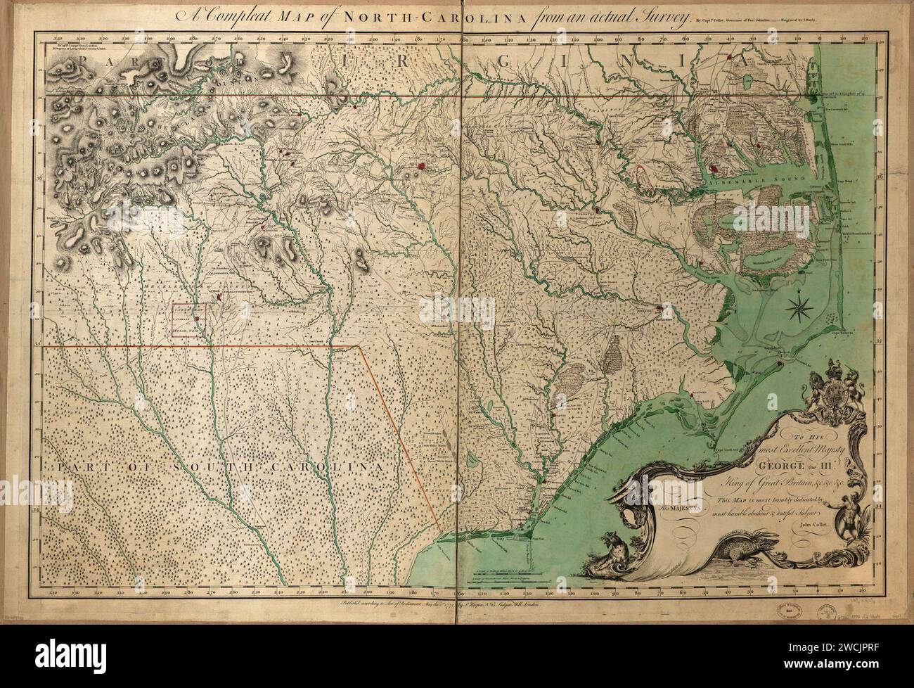 A compleat map of North-Carolina from an actual survey Stock Photo - Alamy