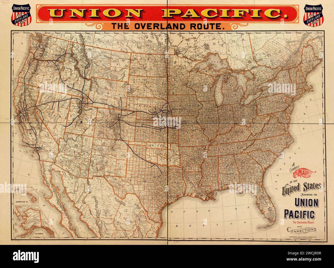 A correct map of the United States showing the Union Pacific, the ...