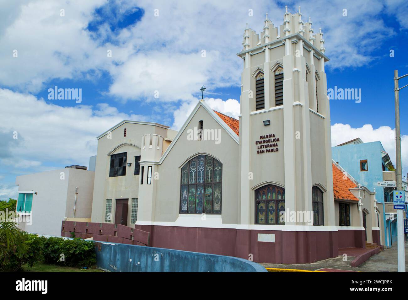 Traditional Church Architecture Under a Cloudy Blue Sky San Juan ...