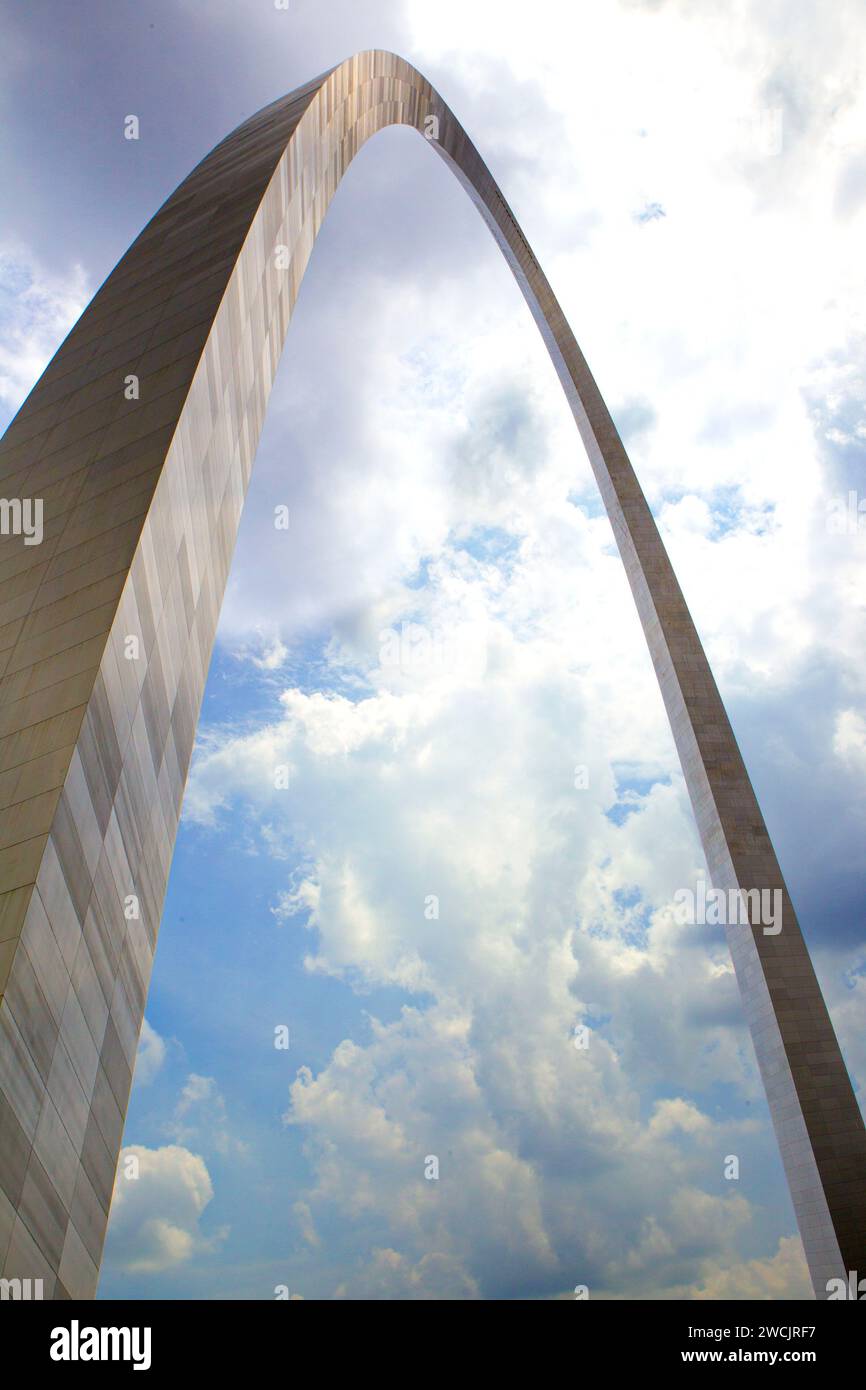 Modern Monument Arch Towering Over Cloudy Sky Stock Photo - Alamy