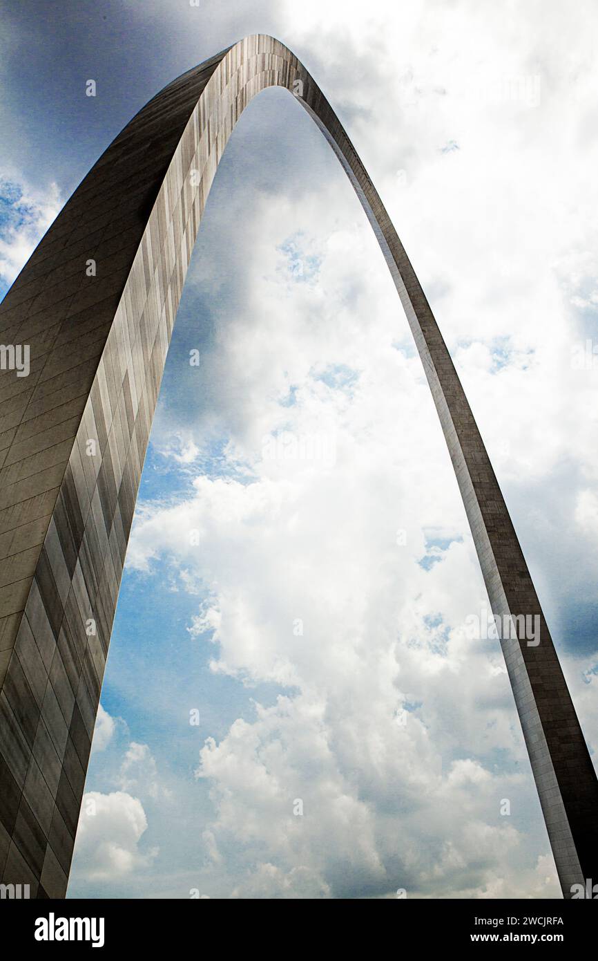 Modern Monument Arch Towering Over Cloudy Sky Stock Photo - Alamy