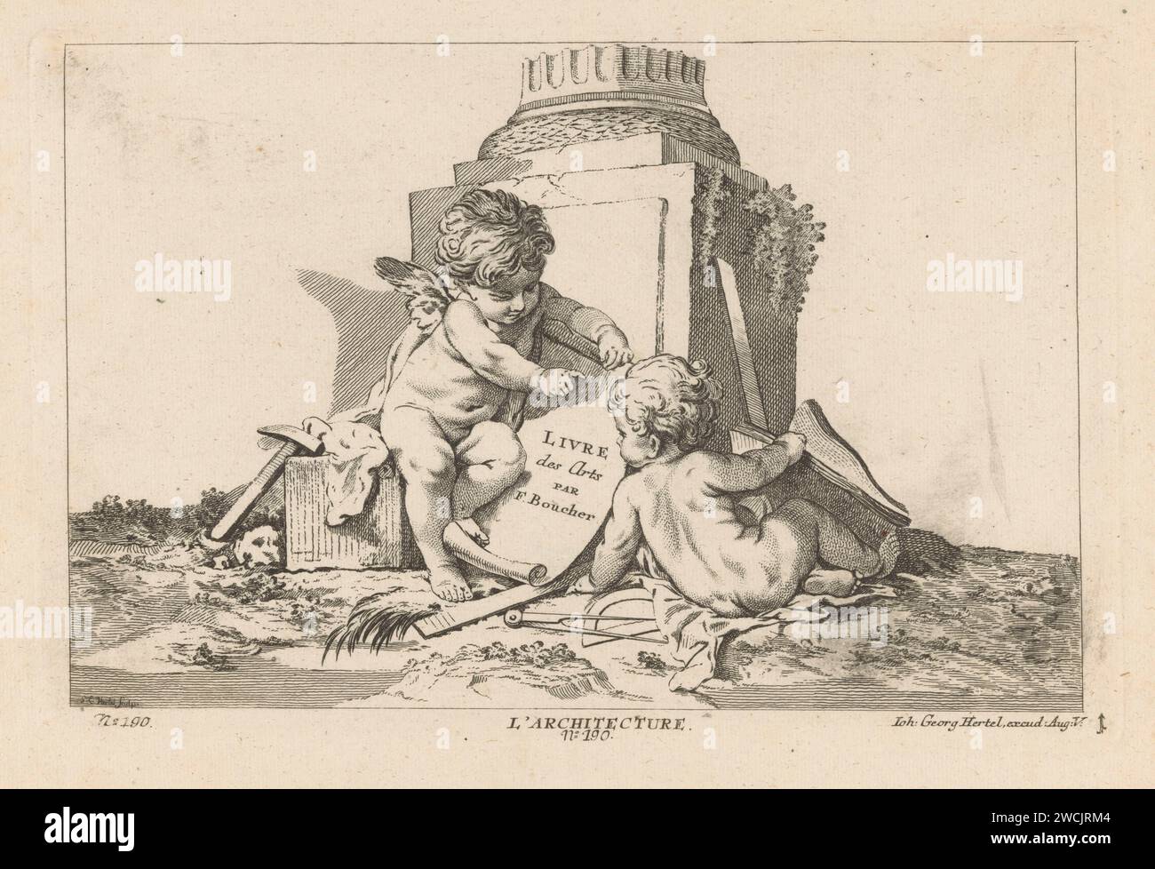 Architecture, Georg Leopold Hertel, after François Boucher, 1750 - 1778 ...