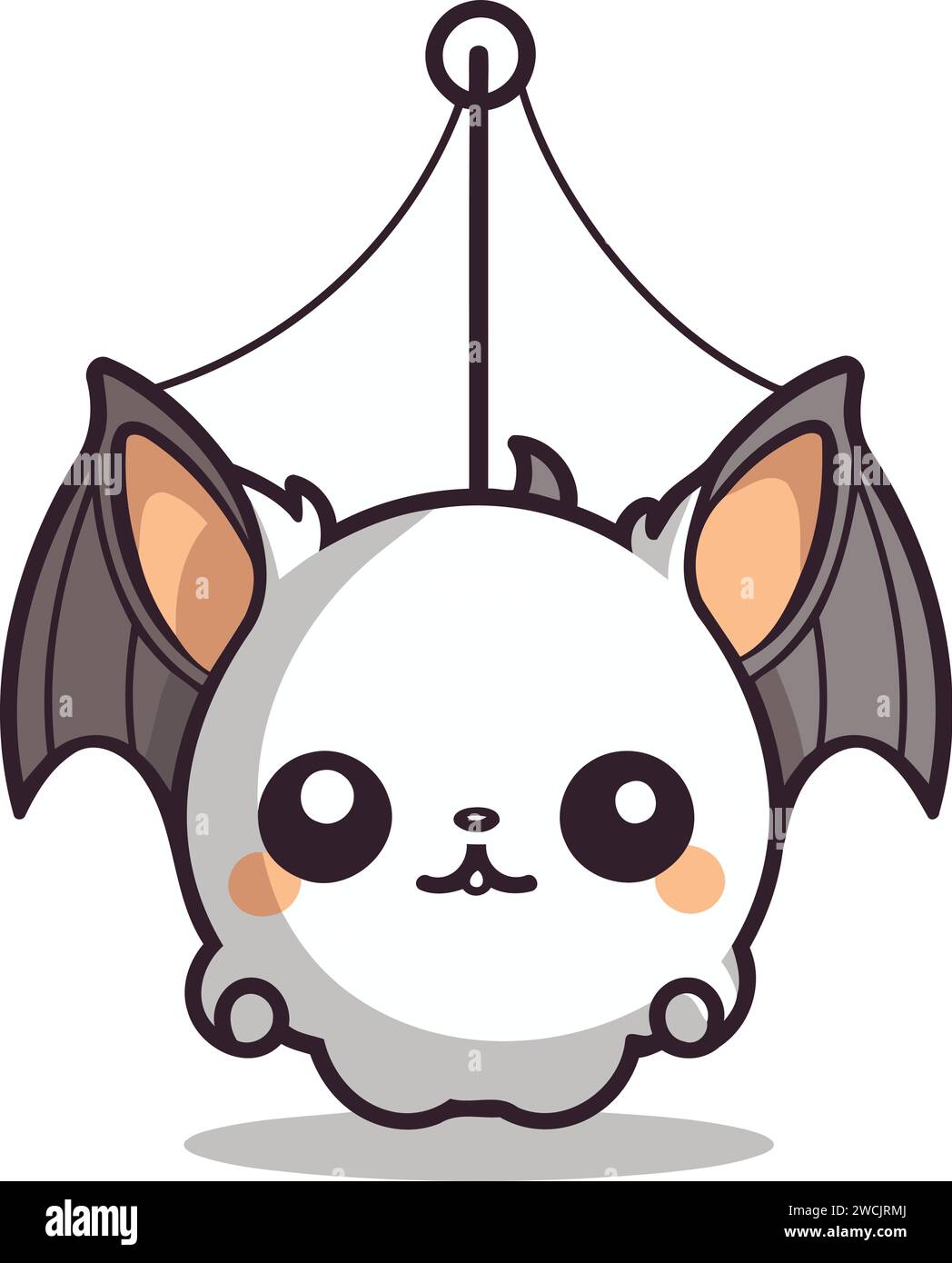 Cute bat character cartoon style vector illustration. Halloween party ...