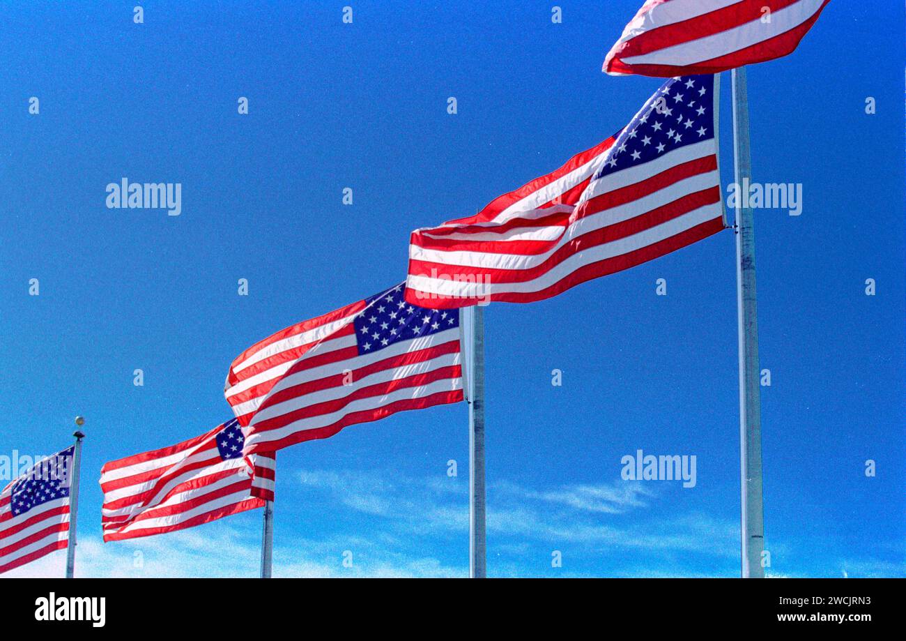 American flags in the wind hi-res stock photography and images - Alamy