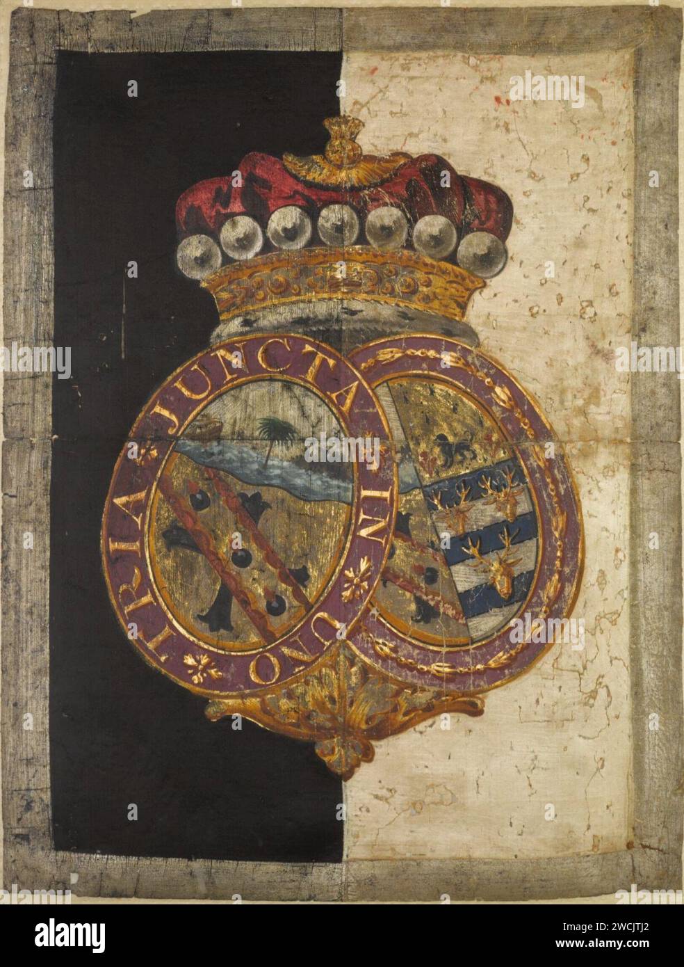 A fine painted silk hatchment from the State Funeral Carriage of Vice ...