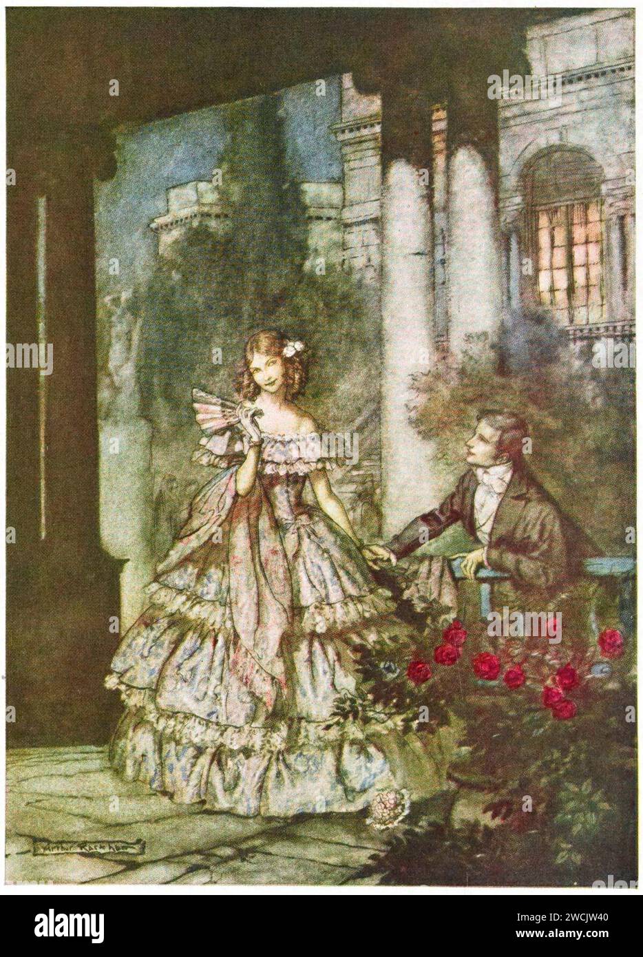 A Garden of Old, by Arthur Rackham Stock Photo - Alamy