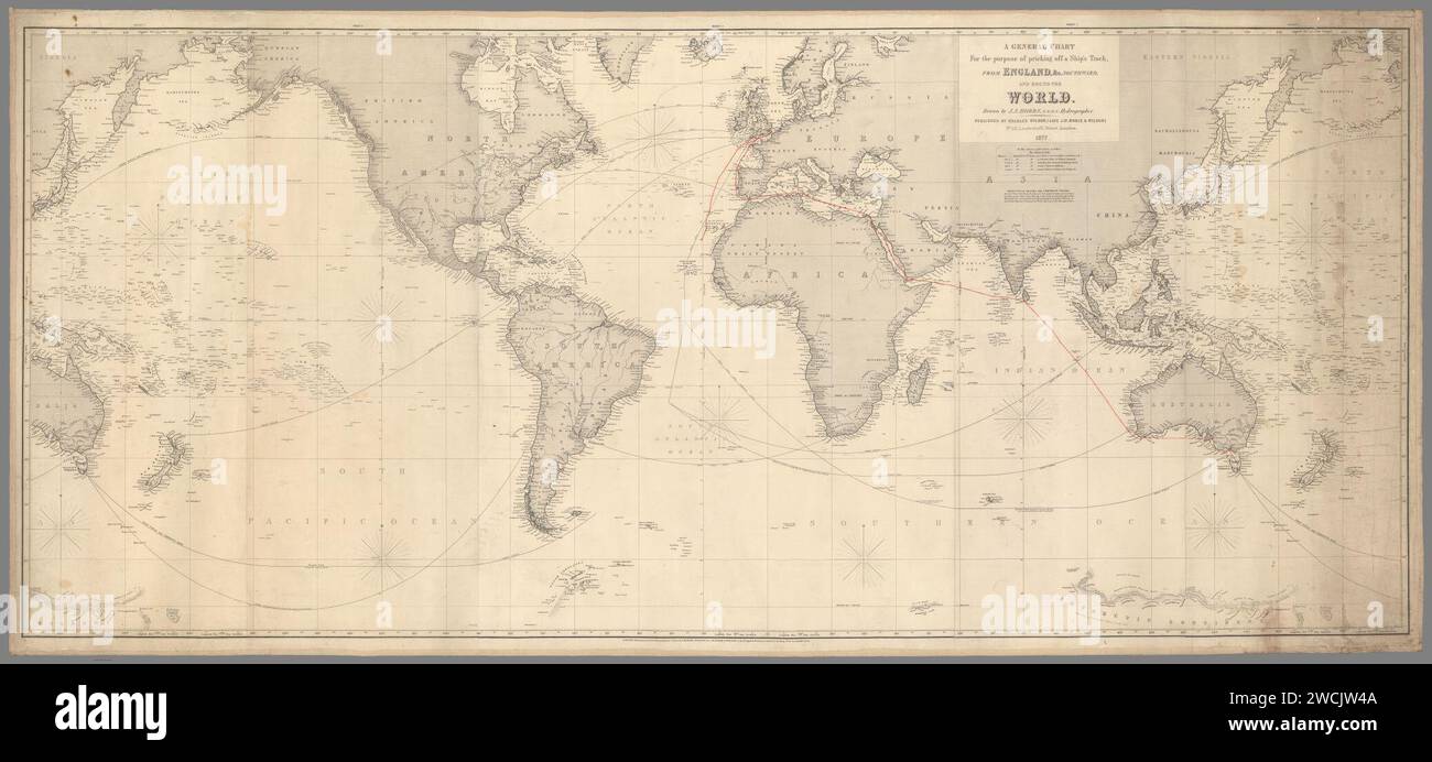 A General Chart For the purpose of pricking off a Ship’s Track from ...