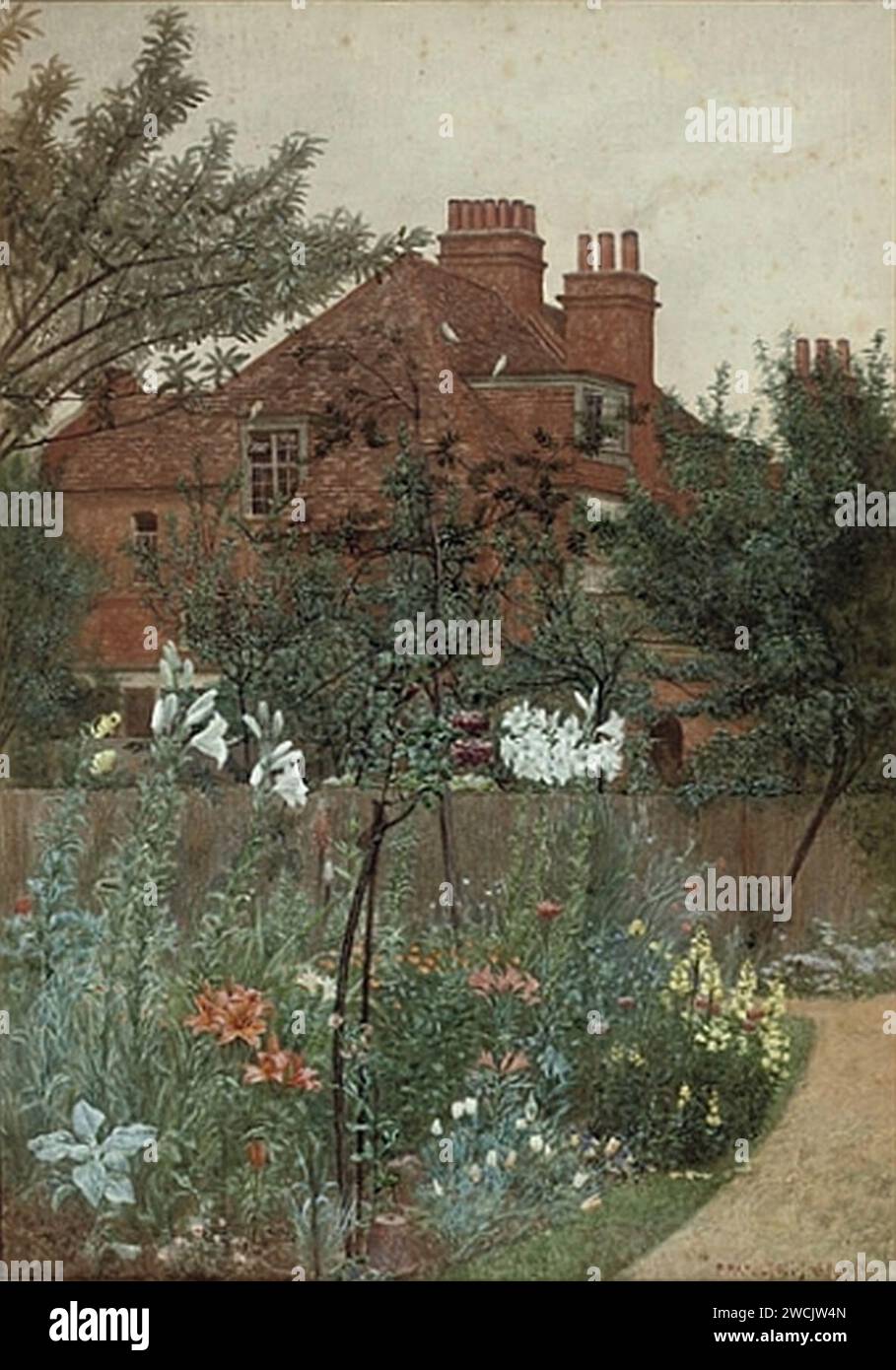 A Garden in Bedford Park by F. Hamilton Jackson Stock Photo - Alamy