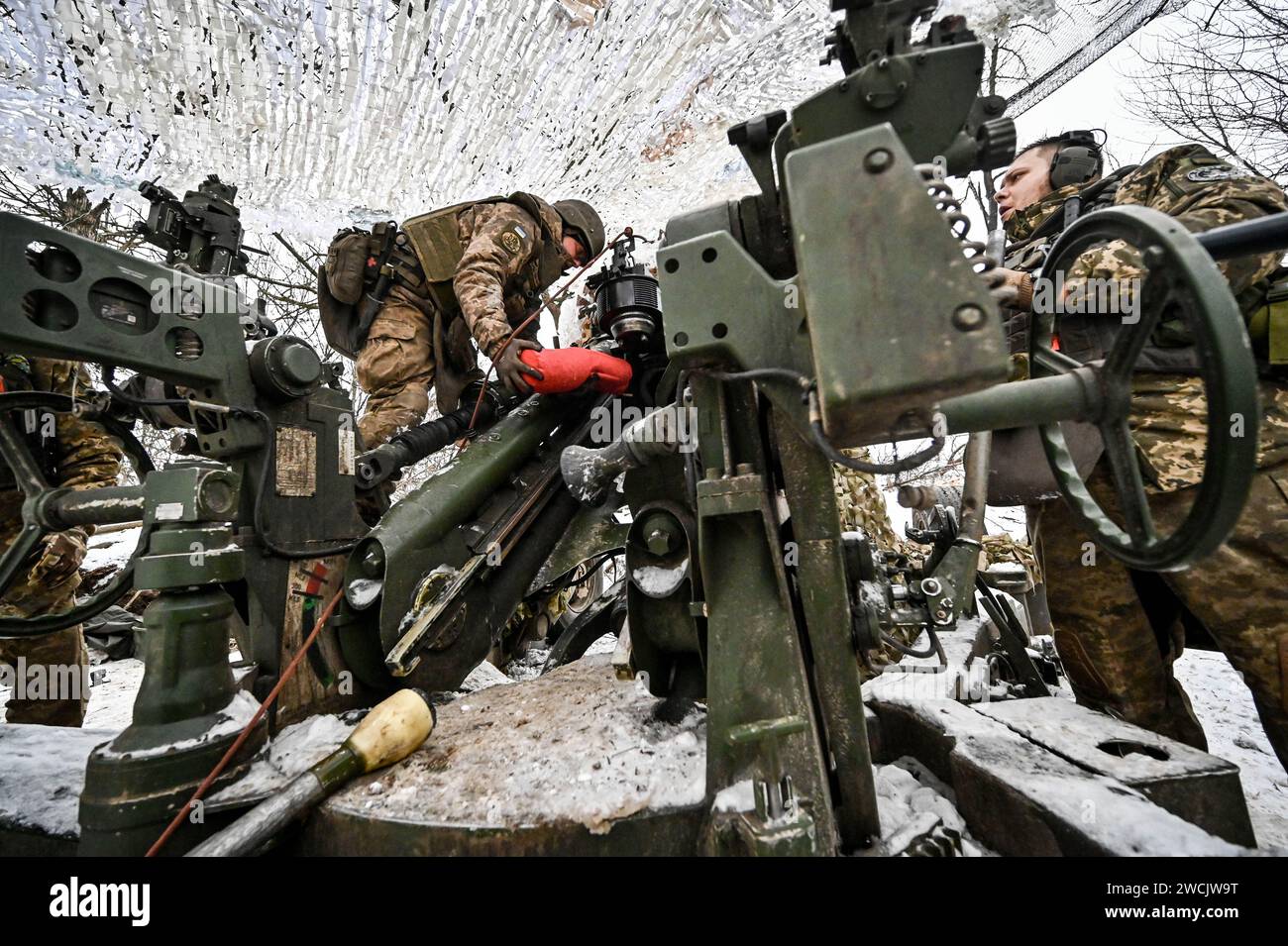 ZAPORIZHZHIA DIRECTION, UKRAINE - JANUARY 14, 2024 - Servicemen of the ...