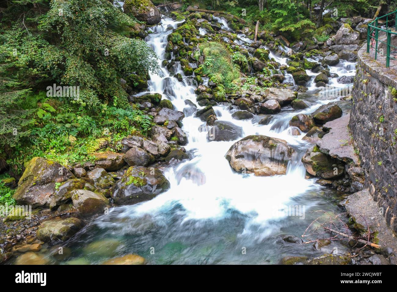 Aran Valley, Spain, forests, rivers, waterfalls, mountains Stock Photo ...