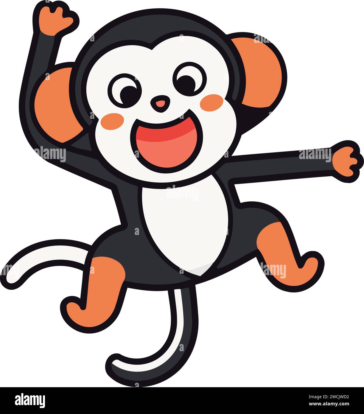 Monkey jumping isolated Stock Vector Images - Alamy