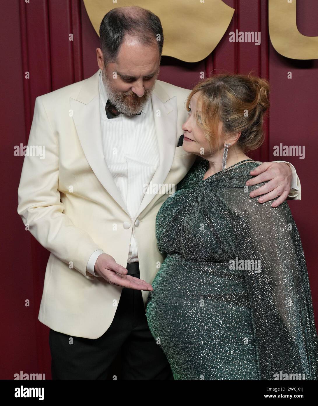 Los Angeles, USA. 15th Jan, 2024. (L-R) Brendan Hunt and Guest arrives ...