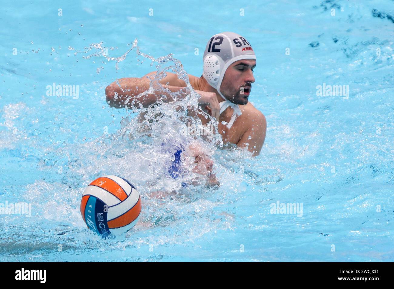 Zagreb, Croatia. 26th Jan, 2022. Viktor Rasovic of Serbia in action ...