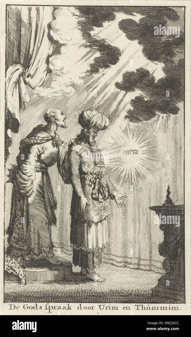 God speech by the Urim and the Thummim, Jan Luyken, 1682 print ...