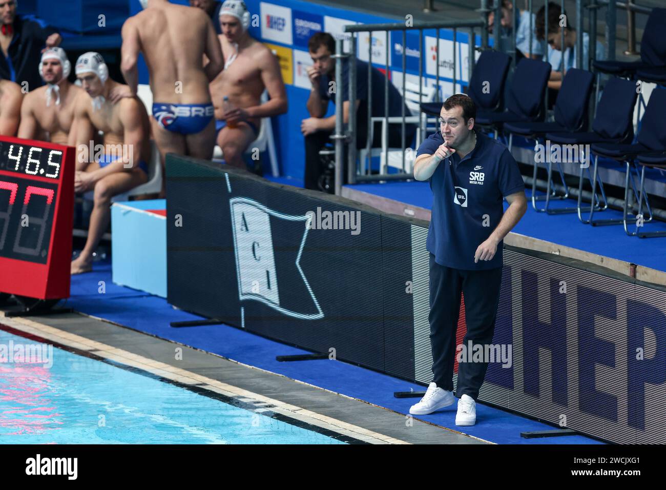 Zagreb, Croatia. 26th Jan, 2022. Head Coach of Serbia Uros Stevanovic ...