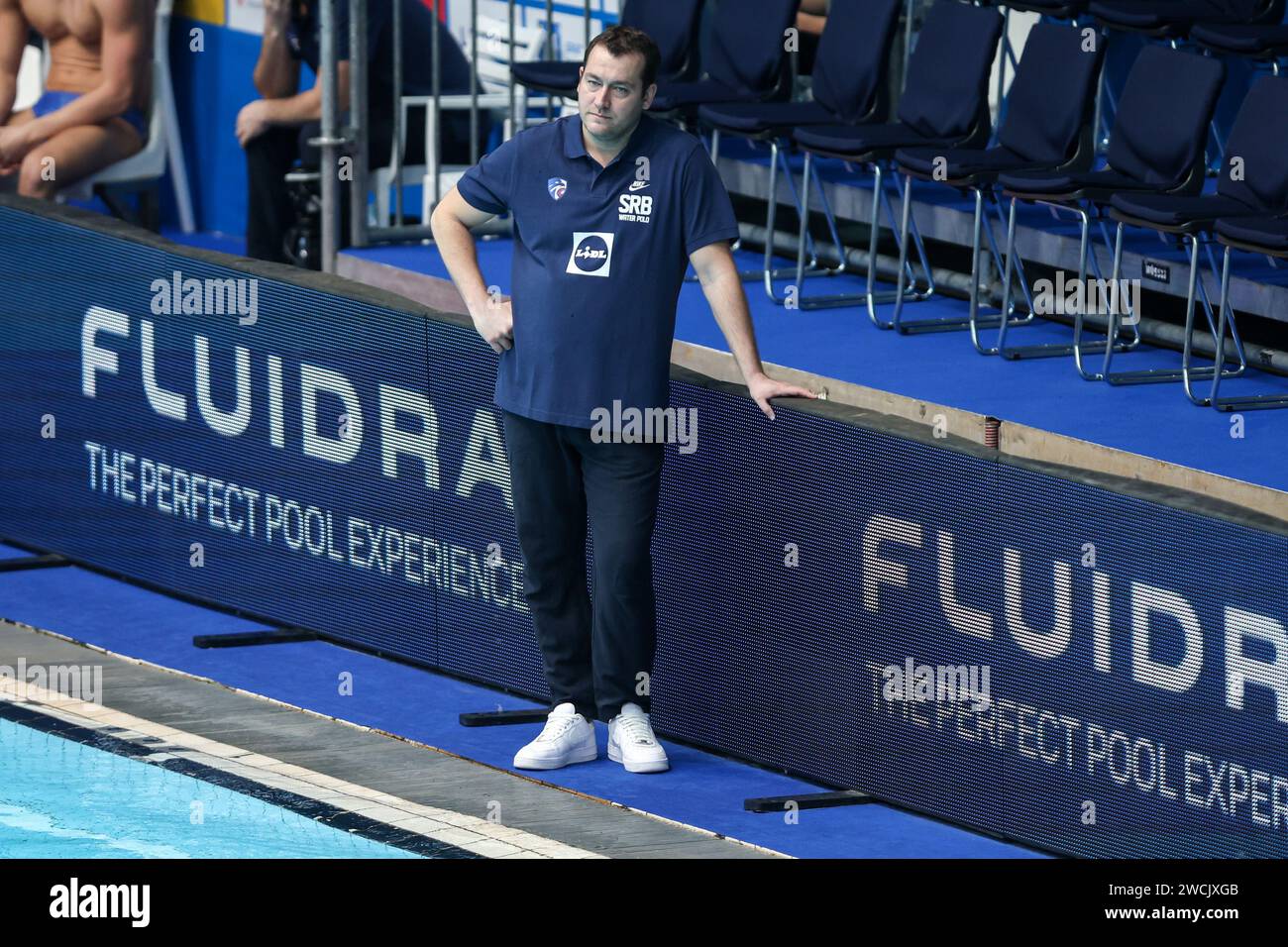 Zagreb, Croatia. 26th Jan, 2022. Head Coach of Serbia Uros Stevanovic ...