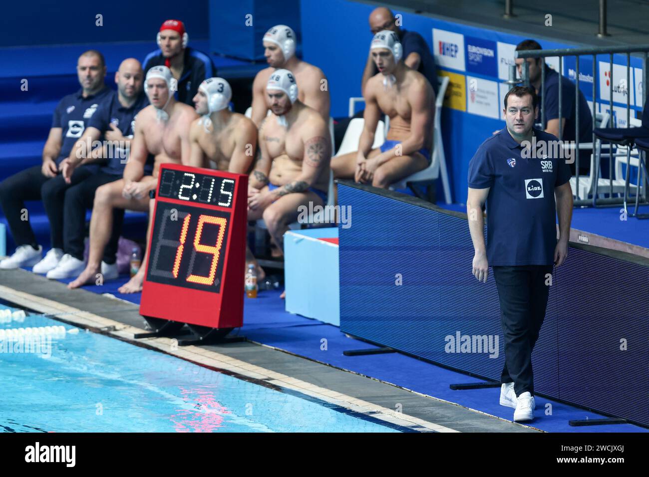Zagreb, Croatia. 26th Jan, 2022. Head Coach of Serbia Uros Stevanovic ...