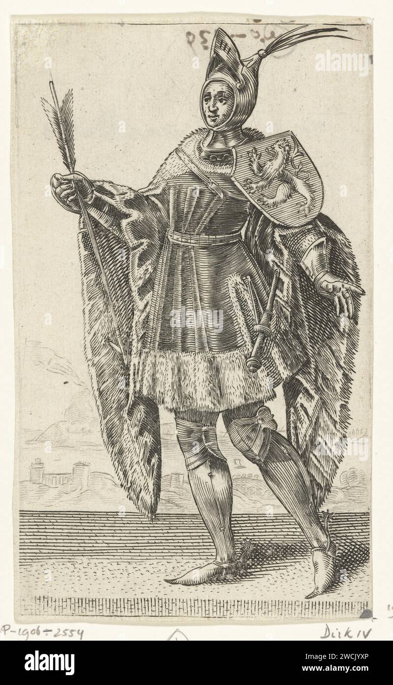 Portrait of Dirk IV, Count van Holland, Adriaen Matham, 1620 print ...