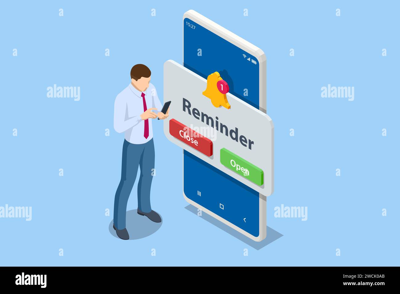 Isometric Reminder, Planning Day Scheduling Appointment in Calendar ...