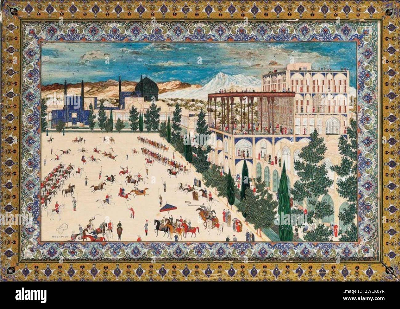 A large and fine painting of Ali Qapu Palace and the Maidan-i Shah ...