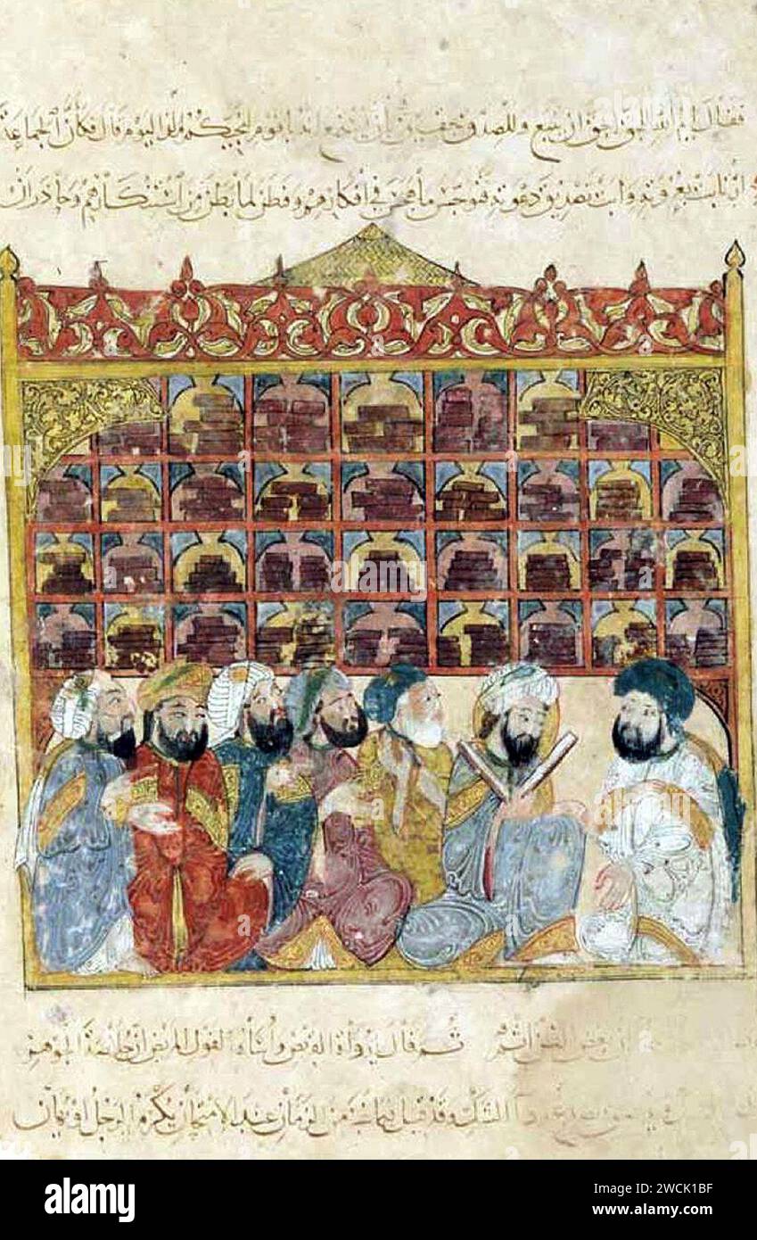 A Library in Golden Islamic Age Stock Photo - Alamy