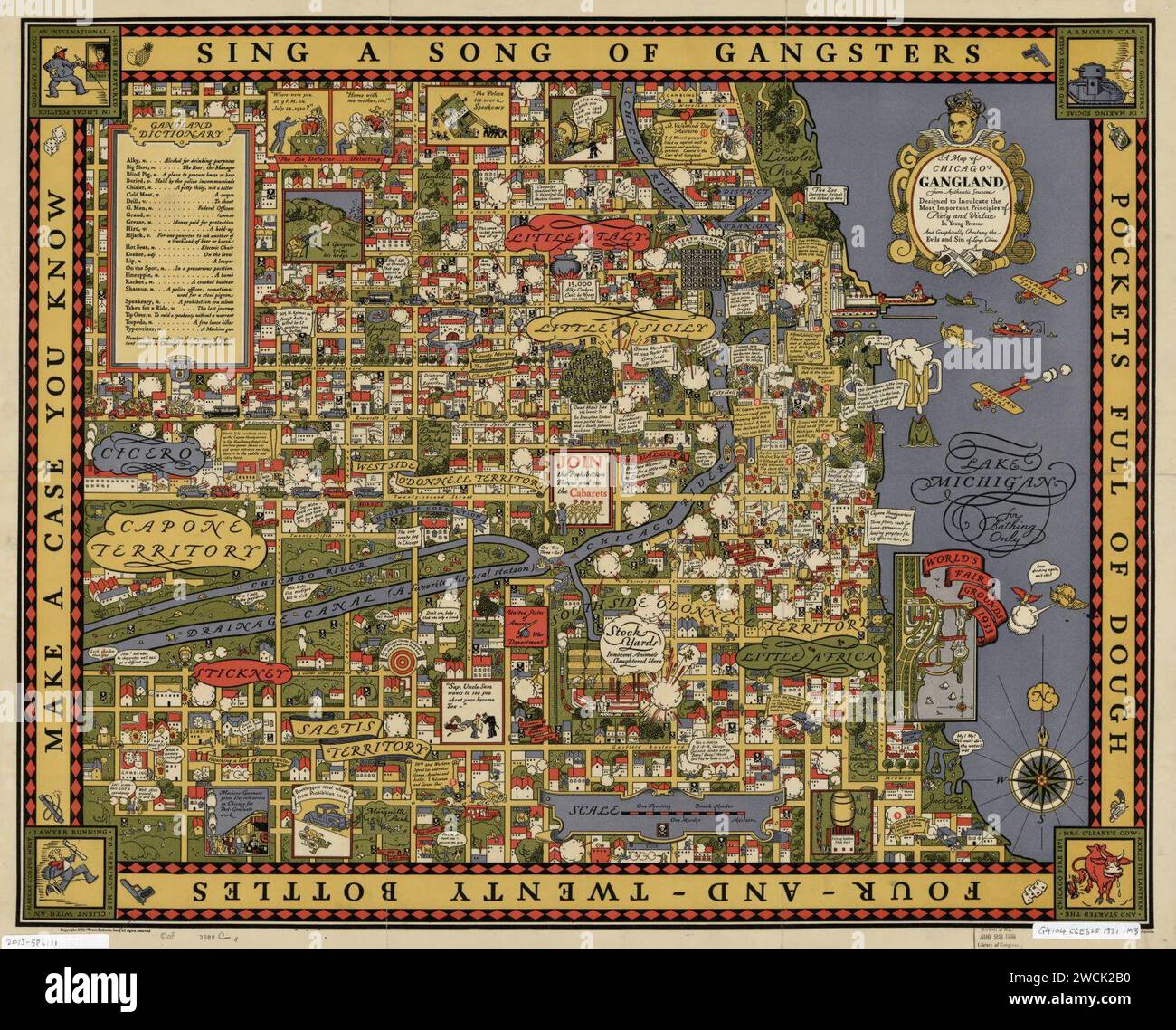 A map of Chicago's gangland - from authentic sources, designed to ...