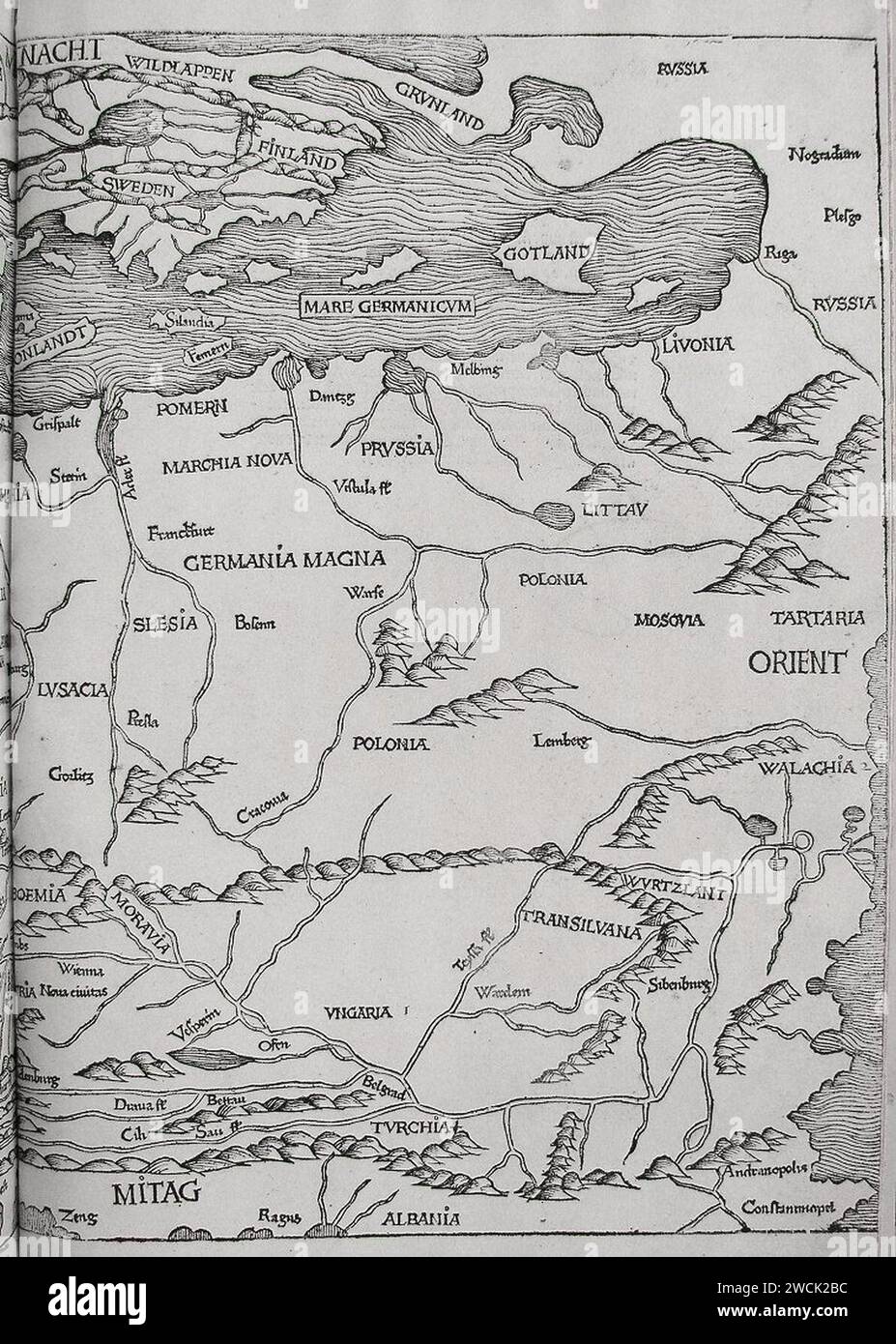 A map of eastern Europe Stock Photo - Alamy