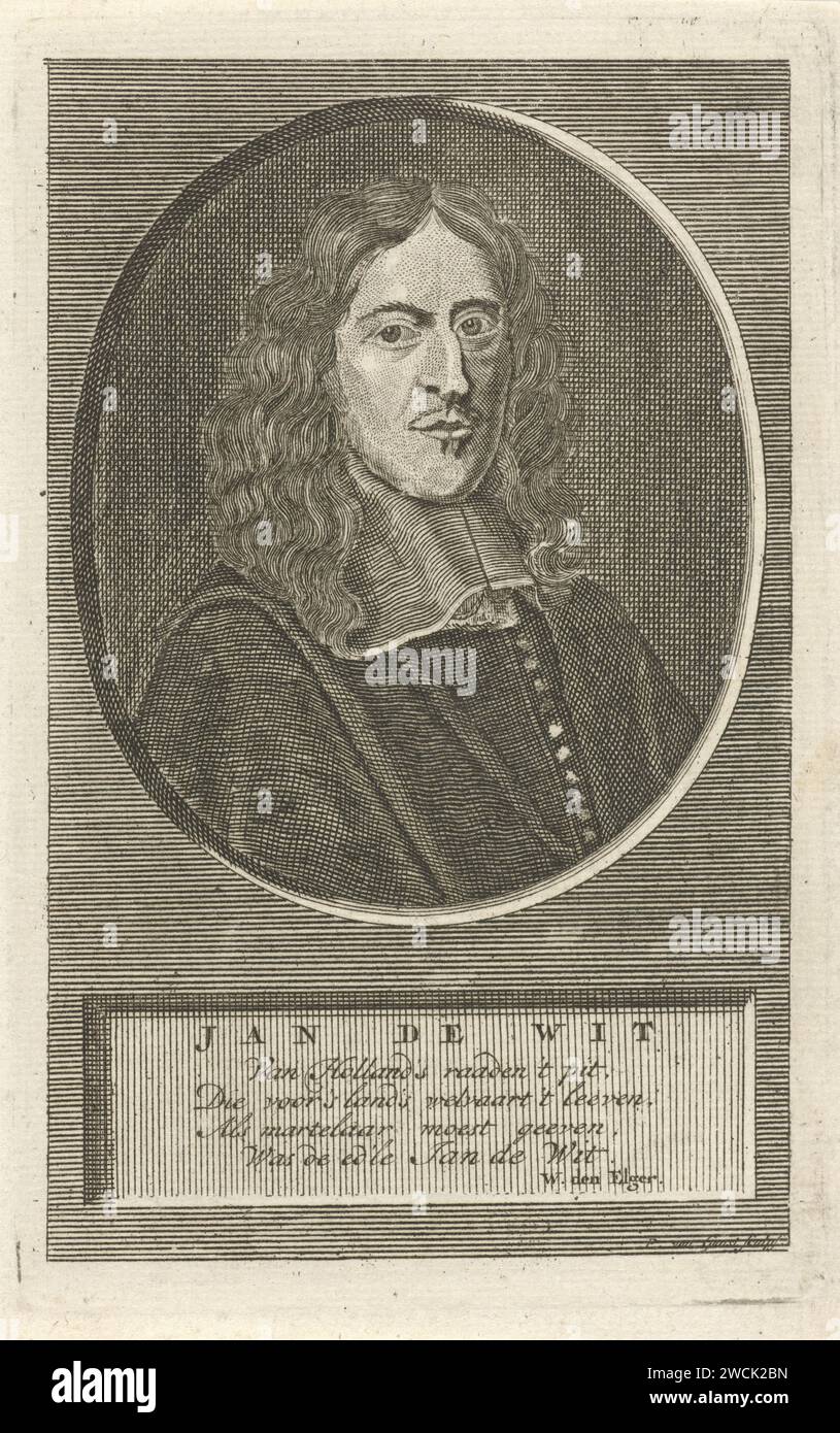 Portrait of Johan de Witt, Pieter van Gunst, 1672 - 1731 print Johan de ...