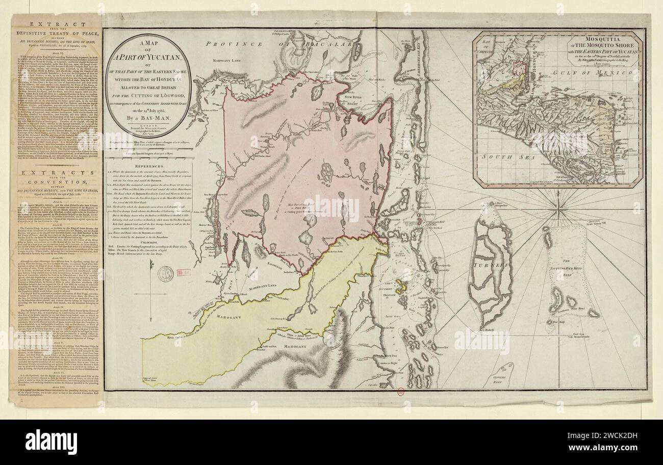 A map of part of Yucatan alloted to Great Britain for the cutting of ...