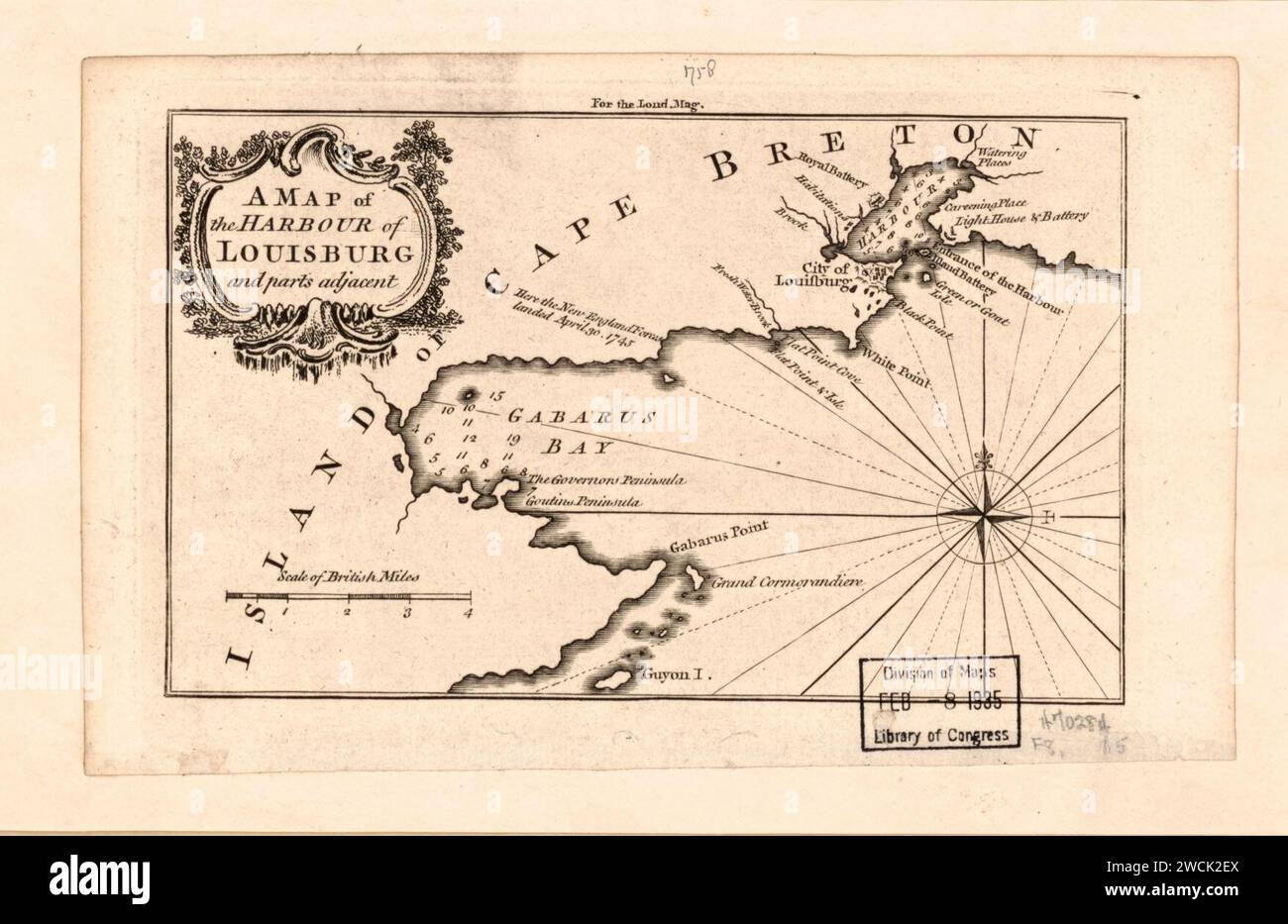 A map of the harbour of Louisburg and parts adjacent Stock Photo - Alamy