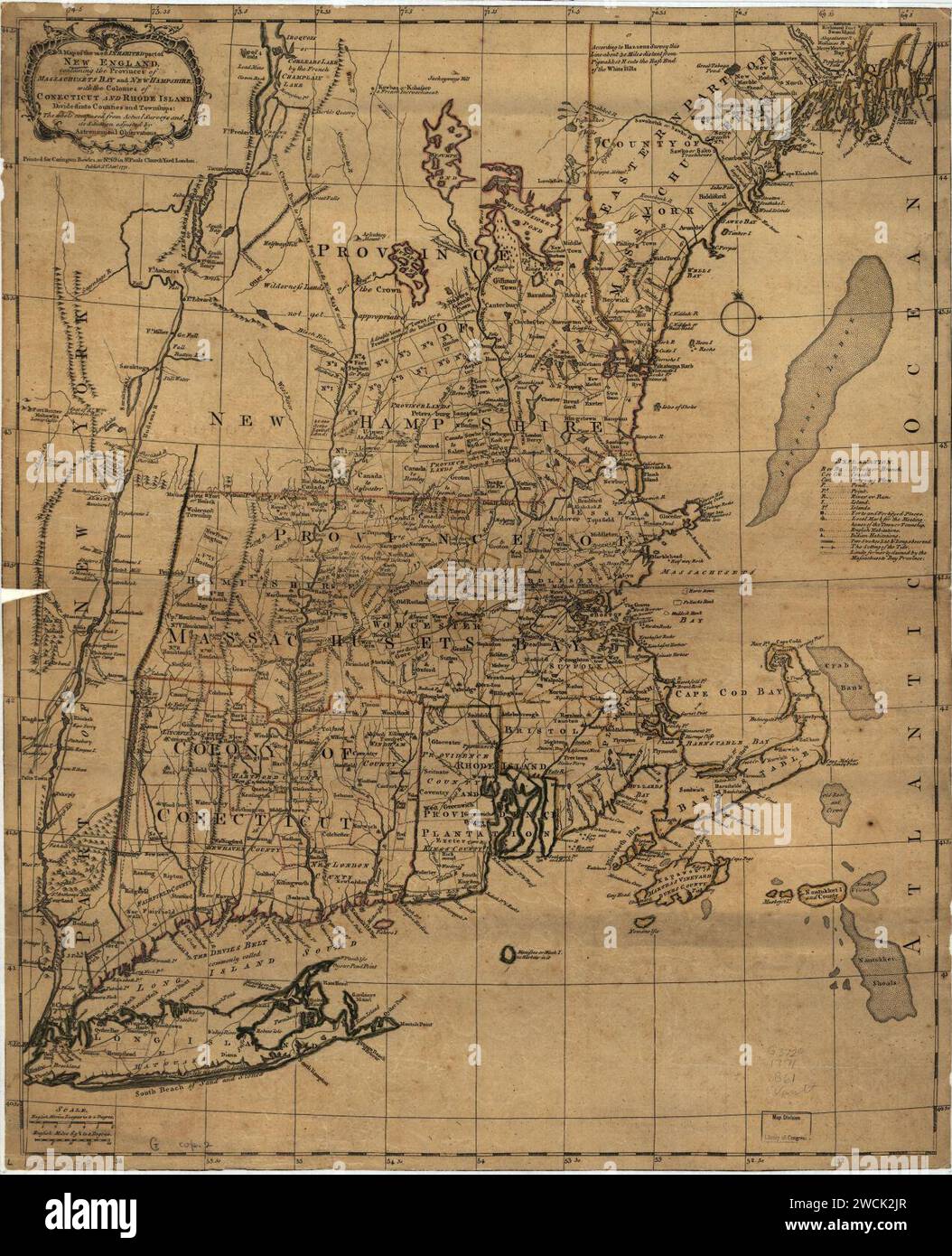 A map of the most inhabited part of New England, containing the ...